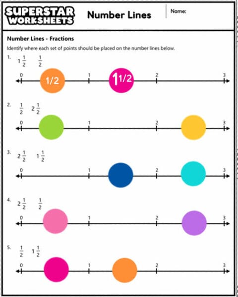 Fractions - Superstar Worksheets