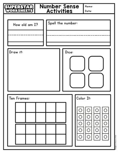 Number Sense Worksheets - Superstar Worksheets