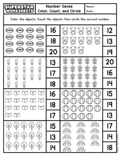Number Sense Worksheets - Superstar Worksheets