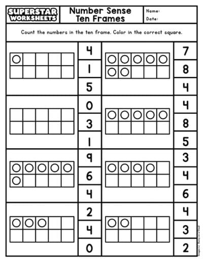 Number Sense Worksheets - Superstar Worksheets