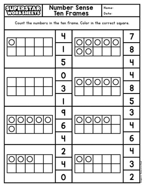 Number Sense Worksheets - Superstar Worksheets