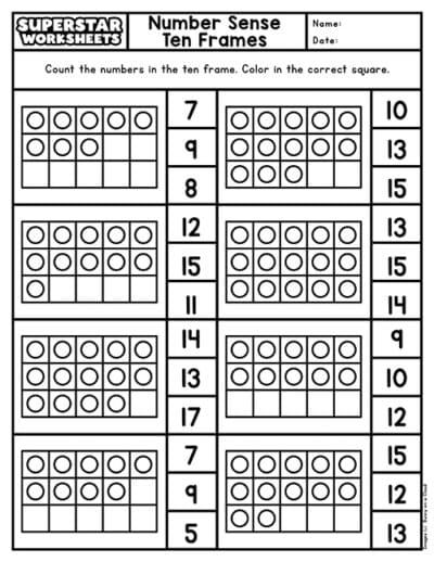 Number Sense Worksheets - Superstar Worksheets