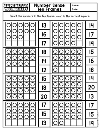 Number Sense Worksheets - Superstar Worksheets