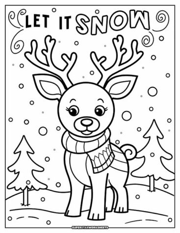 Reindeer Coloring Pages (Free Printables) - Superstar Worksheets