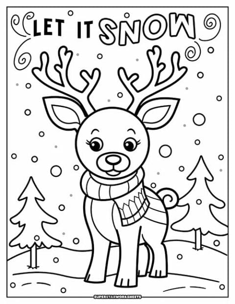 Reindeer Coloring Pages (Free Printables) - Superstar Worksheets