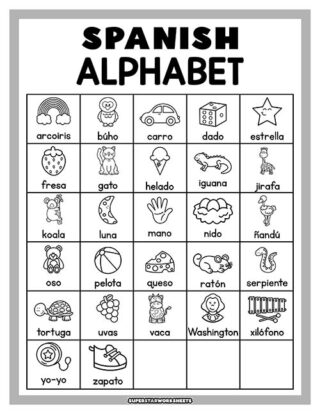 Spanish Alphabet Chart - Superstar Worksheets
