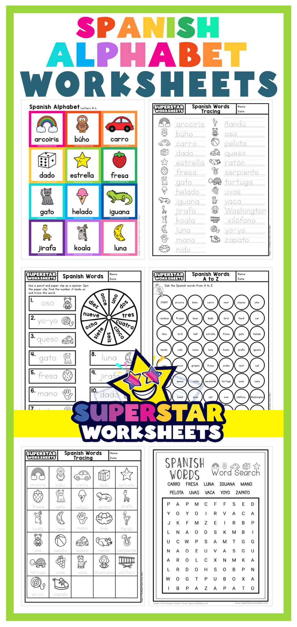 Spanish Alphabet Worksheets - Superstar Worksheets