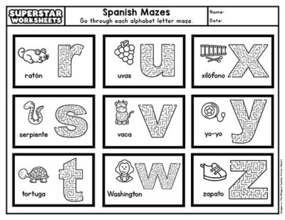 Spanish Alphabet Worksheets - Superstar Worksheets