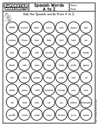 Spanish Alphabet Worksheets - Superstar Worksheets