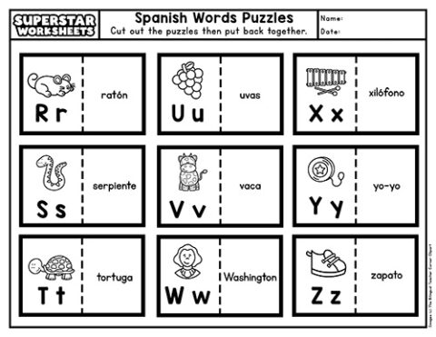 Spanish Alphabet Worksheets - Superstar Worksheets