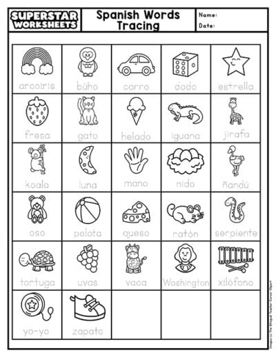 Spanish Alphabet Worksheets - Superstar Worksheets
