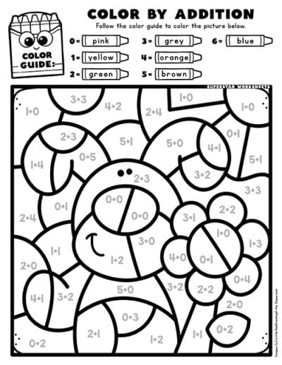 Spring Color by Number - Superstar Worksheets