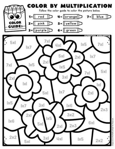 Spring Color by Number - Superstar Worksheets