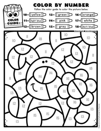 Spring Color by Number - Superstar Worksheets