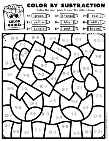 Spring Color by Number - Superstar Worksheets
