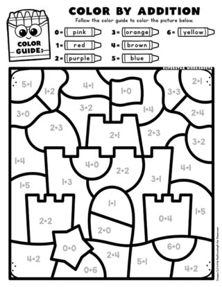 Summer Color by Number - Superstar Worksheets