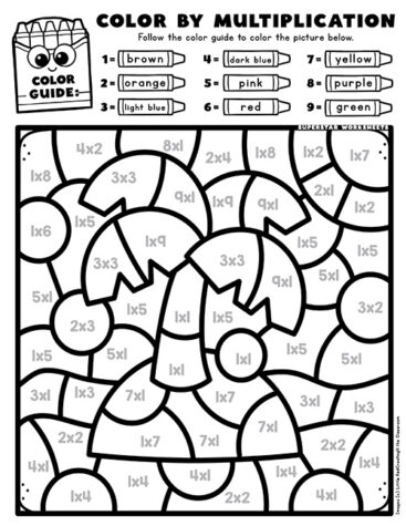 Summer Color by Number - Superstar Worksheets