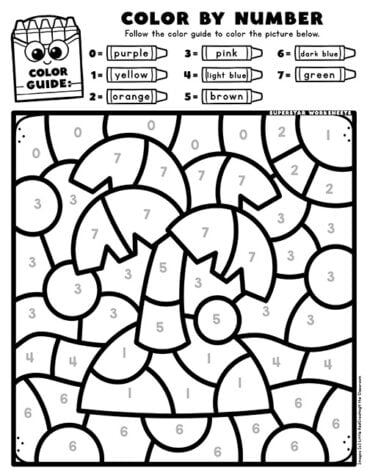Summer Color by Number - Superstar Worksheets