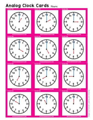 Telling Time Flashcards - Superstar Worksheets