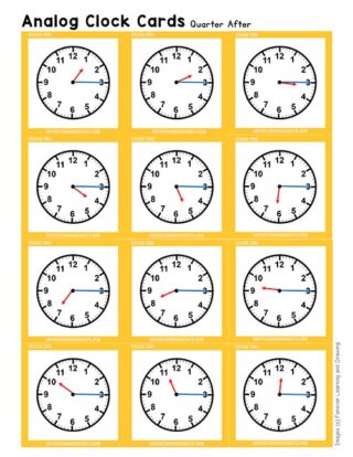 Telling Time Flashcards - Superstar Worksheets