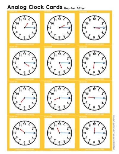 Telling Time Flashcards - Superstar Worksheets