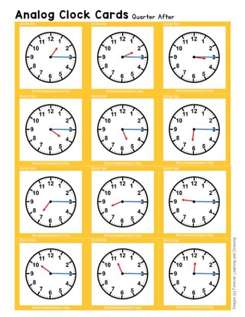 Telling Time Flashcards - Superstar Worksheets