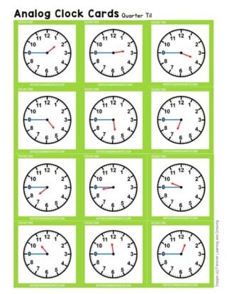 Telling Time Flashcards - Superstar Worksheets