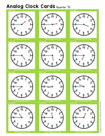 Telling Time Flashcards - Superstar Worksheets