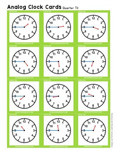 Telling Time Flashcards - Superstar Worksheets