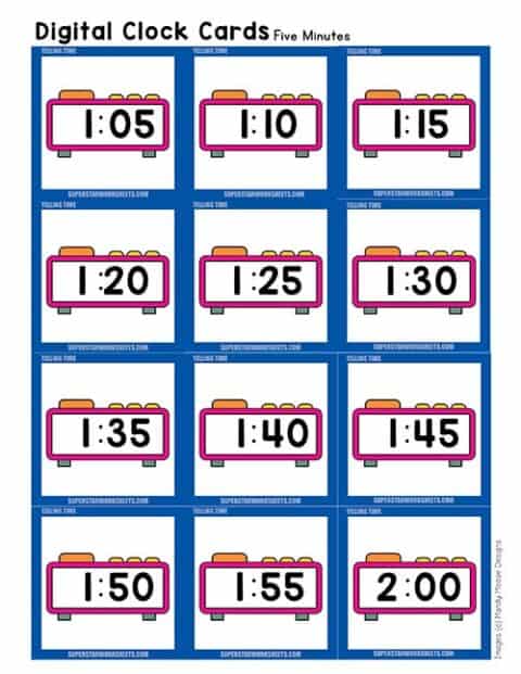 Telling Time Flashcards - Superstar Worksheets