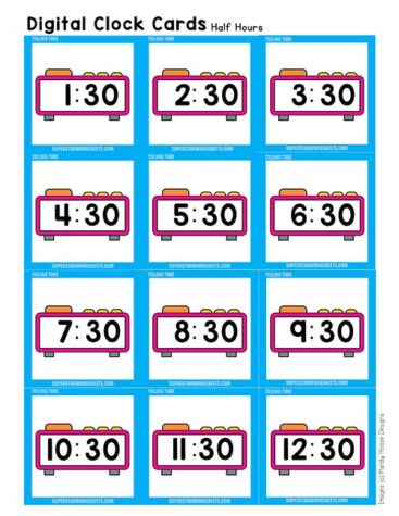 Telling Time Flashcards - Superstar Worksheets
