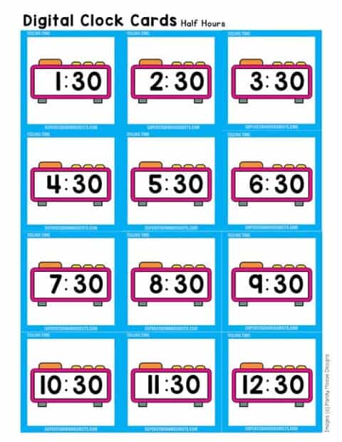 Telling Time Flashcards - Superstar Worksheets