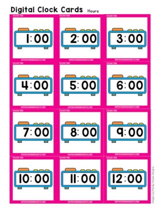 Telling Time Flashcards - Superstar Worksheets