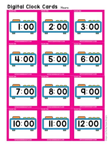 Telling Time Flashcards - Superstar Worksheets