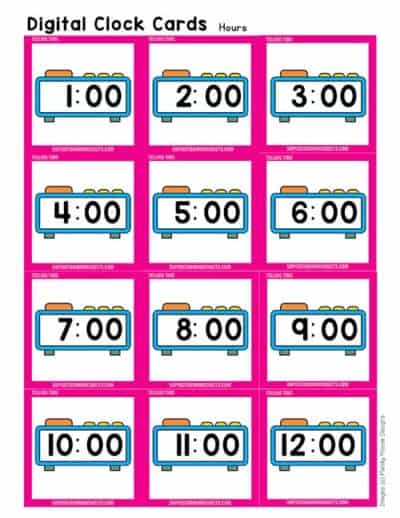 Telling Time Flashcards - Superstar Worksheets
