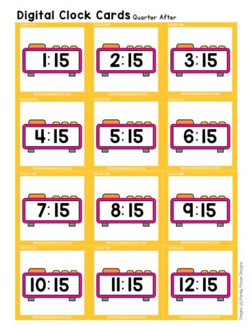 Telling Time Flashcards - Superstar Worksheets