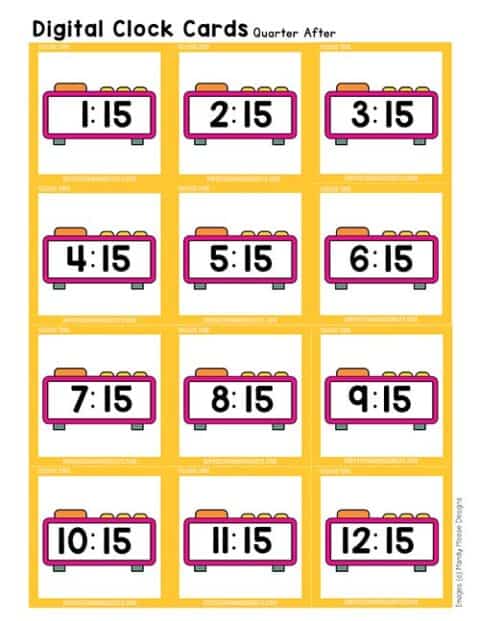Telling Time Flashcards - Superstar Worksheets
