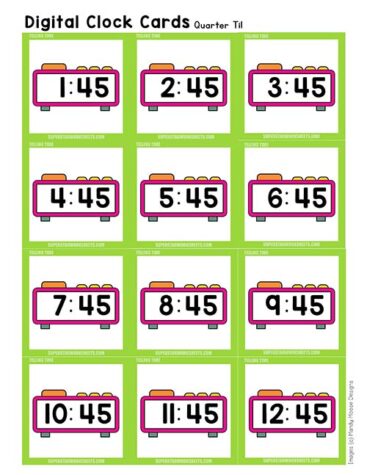 Telling Time Flashcards - Superstar Worksheets