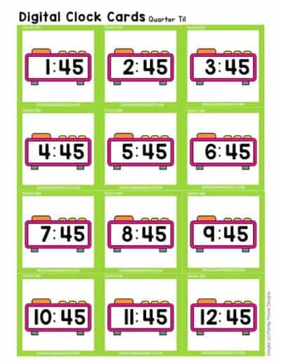 Telling Time Flashcards - Superstar Worksheets