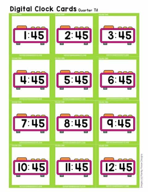 Telling Time Flashcards - Superstar Worksheets