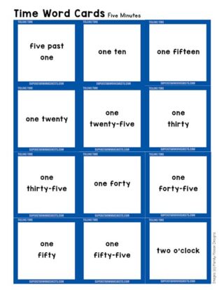Telling Time Flashcards - Superstar Worksheets