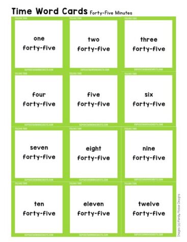 Telling Time Flashcards - Superstar Worksheets
