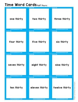 Telling Time Flashcards - Superstar Worksheets