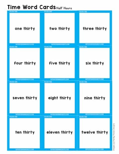 Telling Time Flashcards - Superstar Worksheets