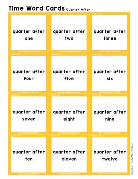 Telling Time Flashcards - Superstar Worksheets