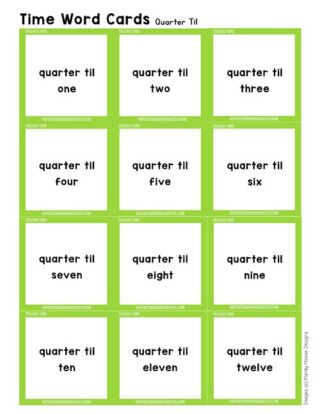 Telling Time Flashcards - Superstar Worksheets