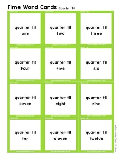 Telling Time Flashcards - Superstar Worksheets
