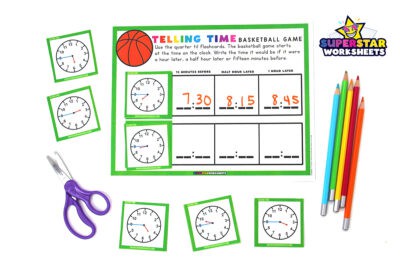 Telling Time Games - Superstar Worksheets