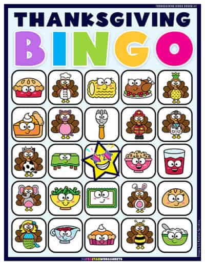 Thanksgiving BINGO - Superstar Worksheets