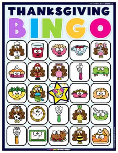 Thanksgiving BINGO - Superstar Worksheets